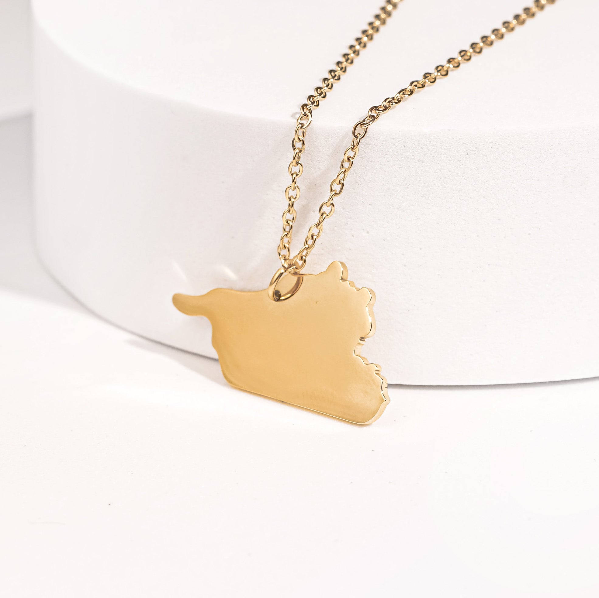 Syria Map Pendant Necklace | Gold – Kenz Jewelry